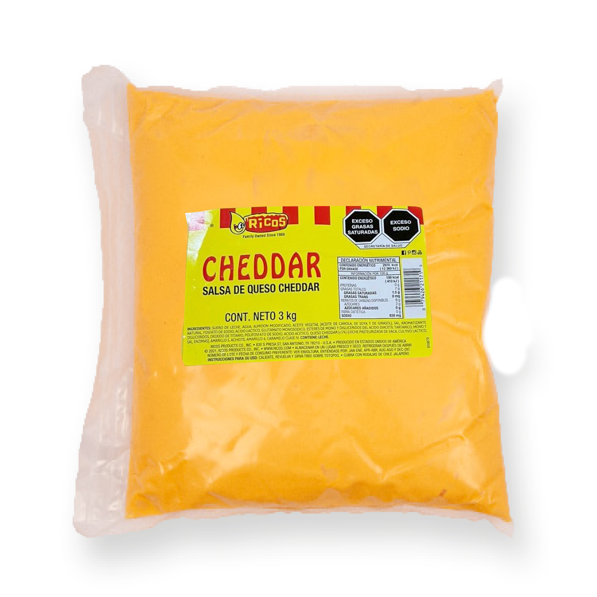 SALSA DE QUESO CHEDDAR 3 KG – Carsnack Chile spa